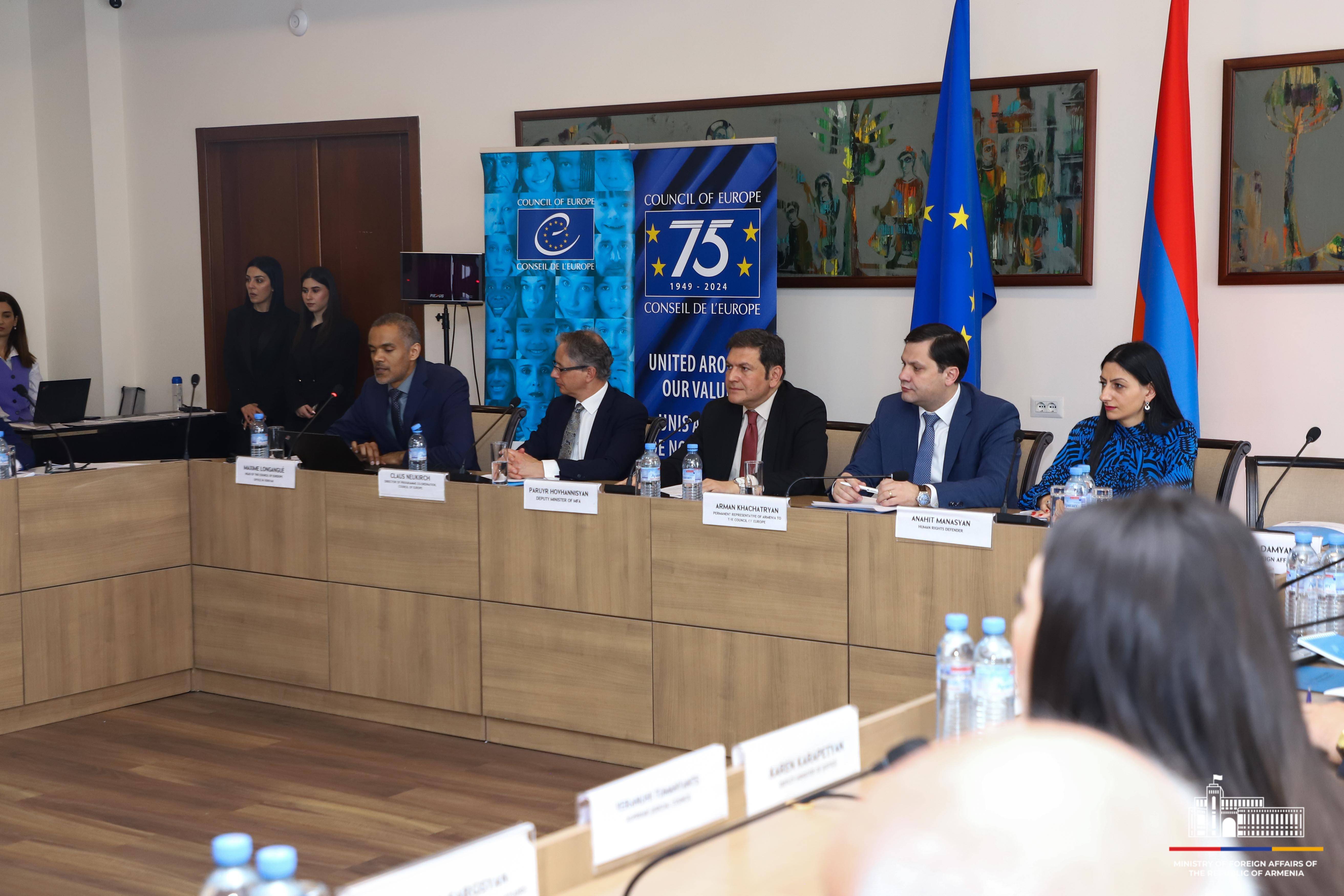 The Ministry of Foreign Affairs hosted the Steering Committees of the Armenia-Council of Europe ...